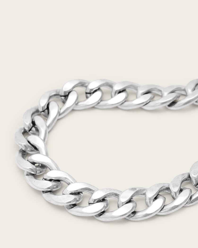 Nya Hexagon Chain Choker Necklace WARM SILVER | ALLSAINTS DE